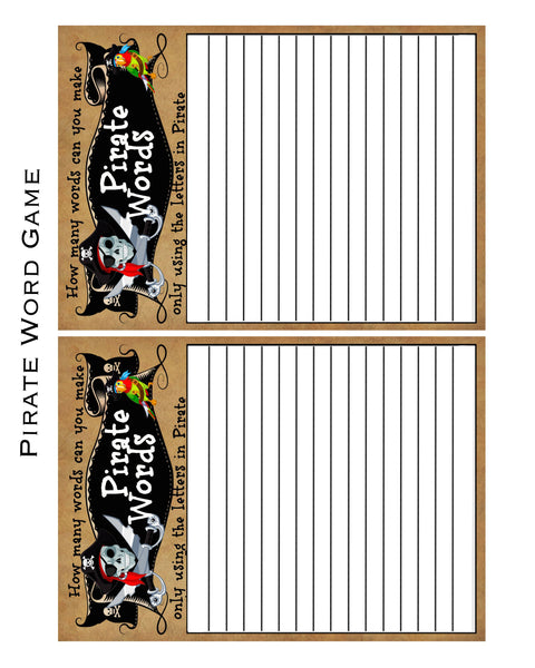 Pirate Word Game Printable | Moms Craft Club