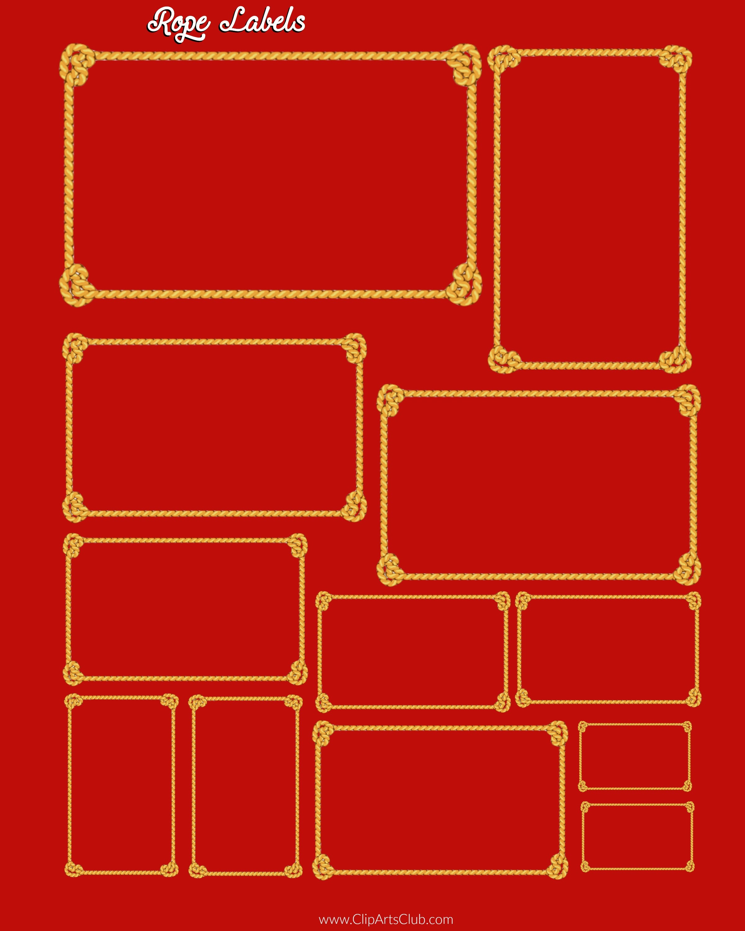 Red Rope Labels Collage Sheet Printable | Moms Craft Club